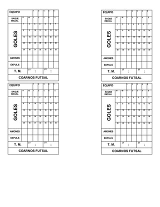 Fichas futsal | DOCX