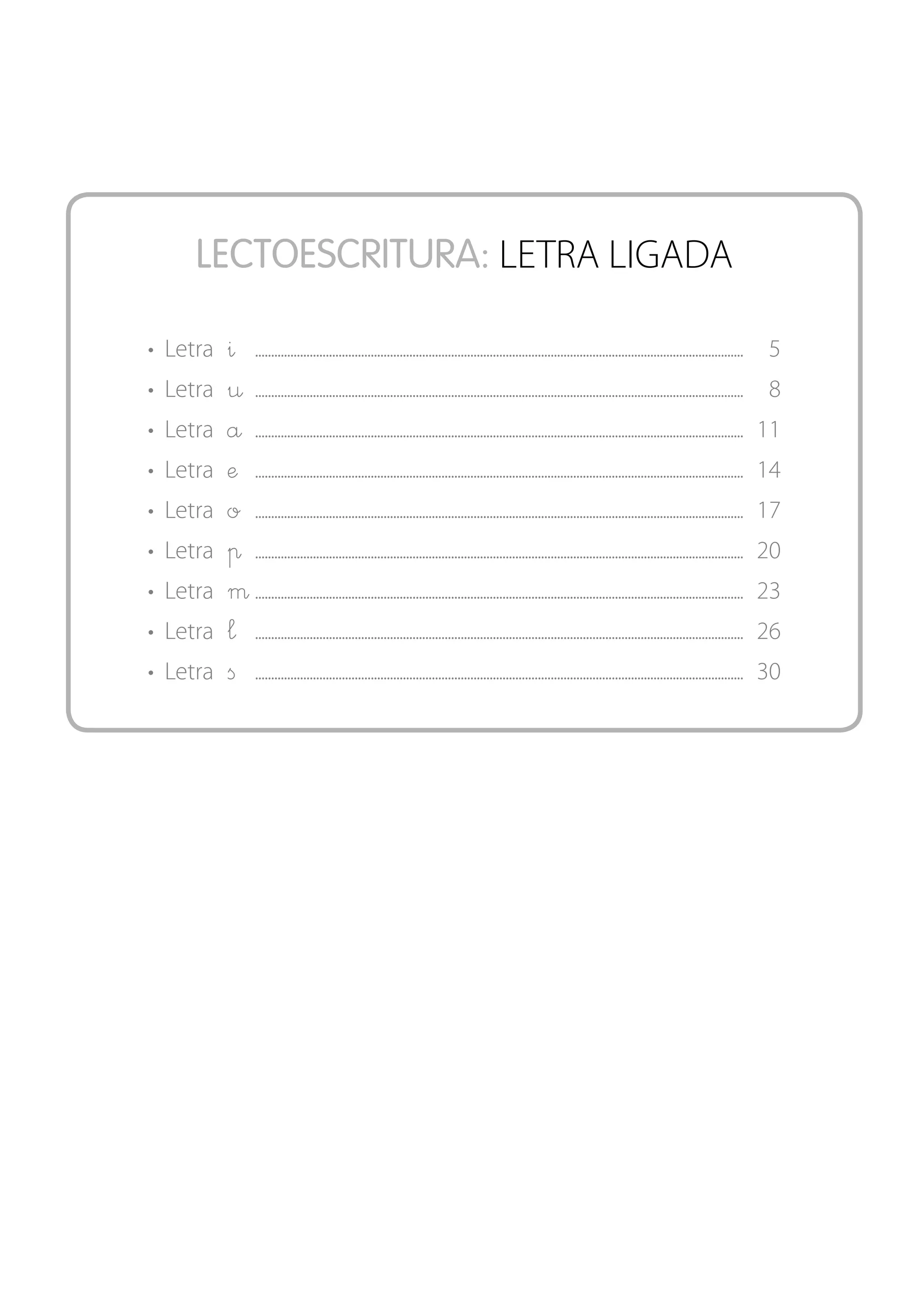 Fichas letra ligada lecto) | PDF
