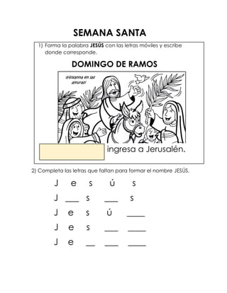 Fichas para semana santa mariela diaz | PDF