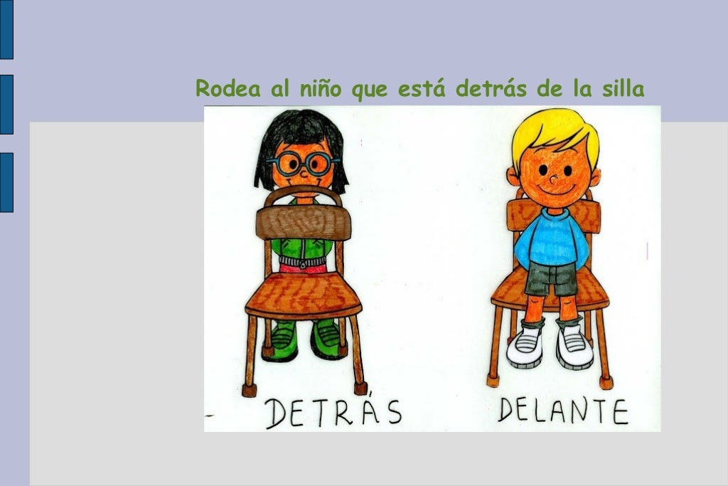 Fichas para trabajar los conceptos delante detrás