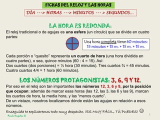 Fichas reloj y horas | PDF