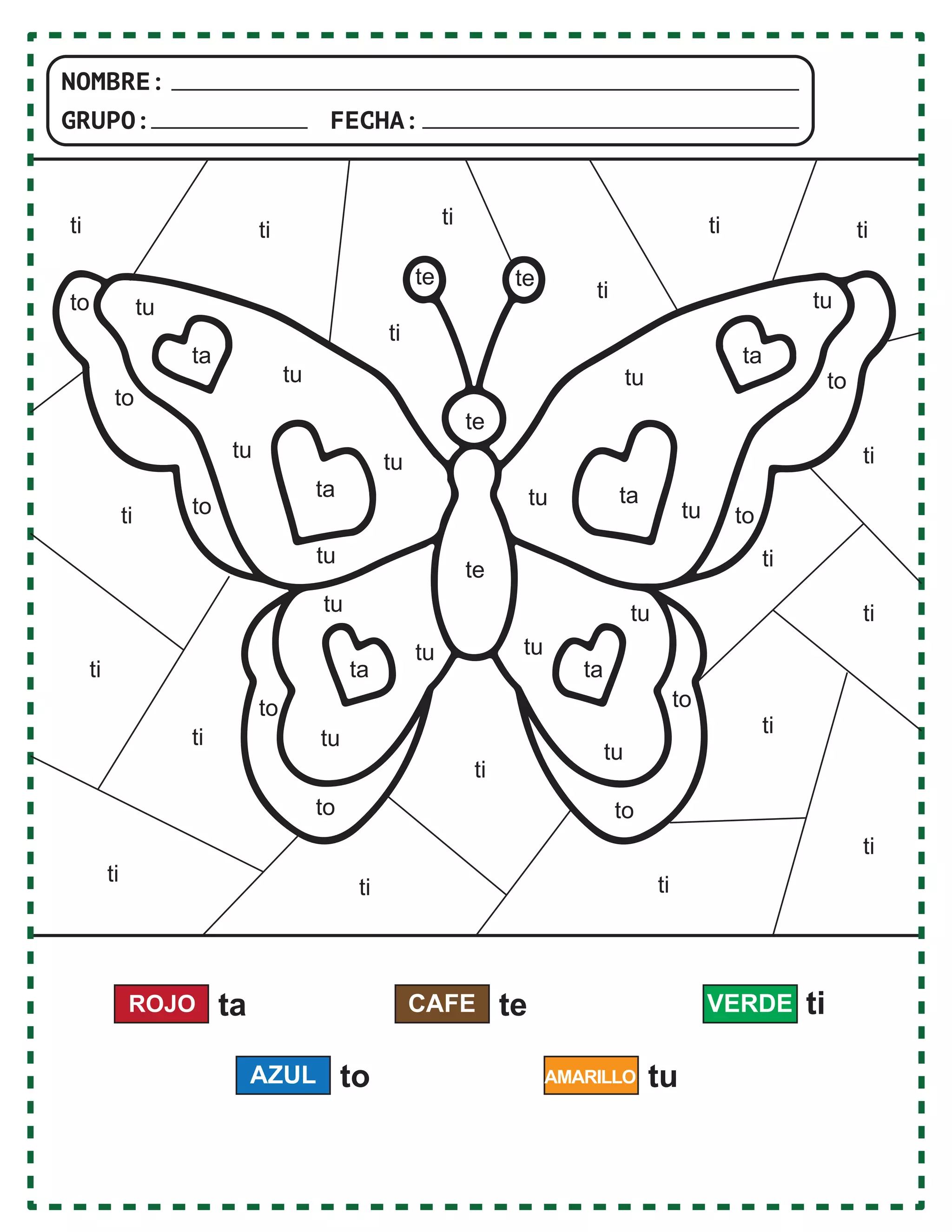 Fichas silabas para colorear | PDF