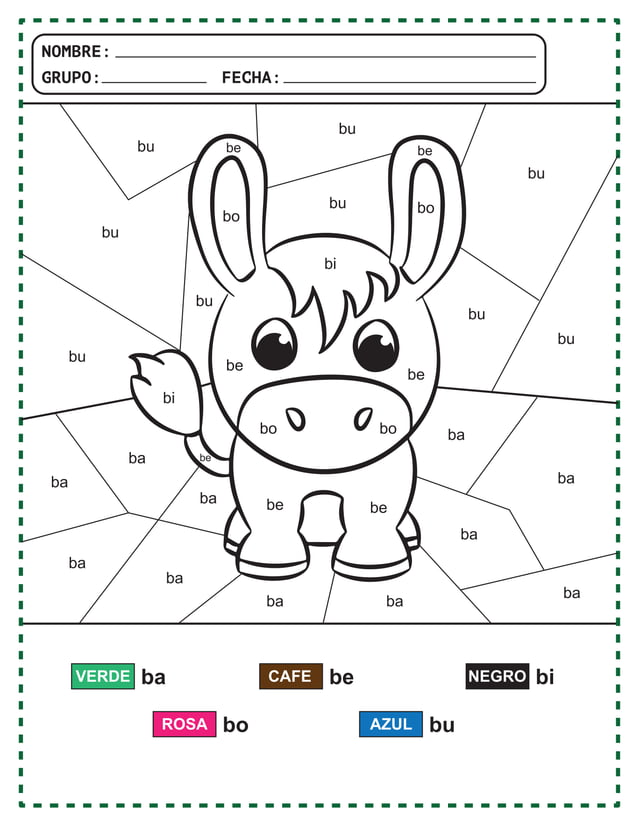 Fichas silabas para colorear | PDF