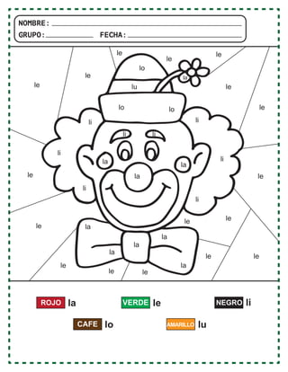 Fichas silabas para colorear | PDF