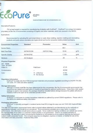Ficha técnica ecopure G2 | PDF