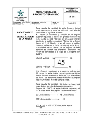 FICHA TECNICA QUESO DOBLE CREMA | PDF