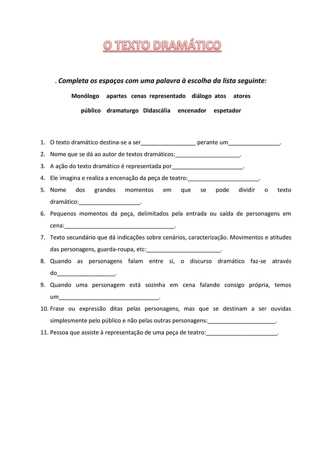 Ficha texto dramático