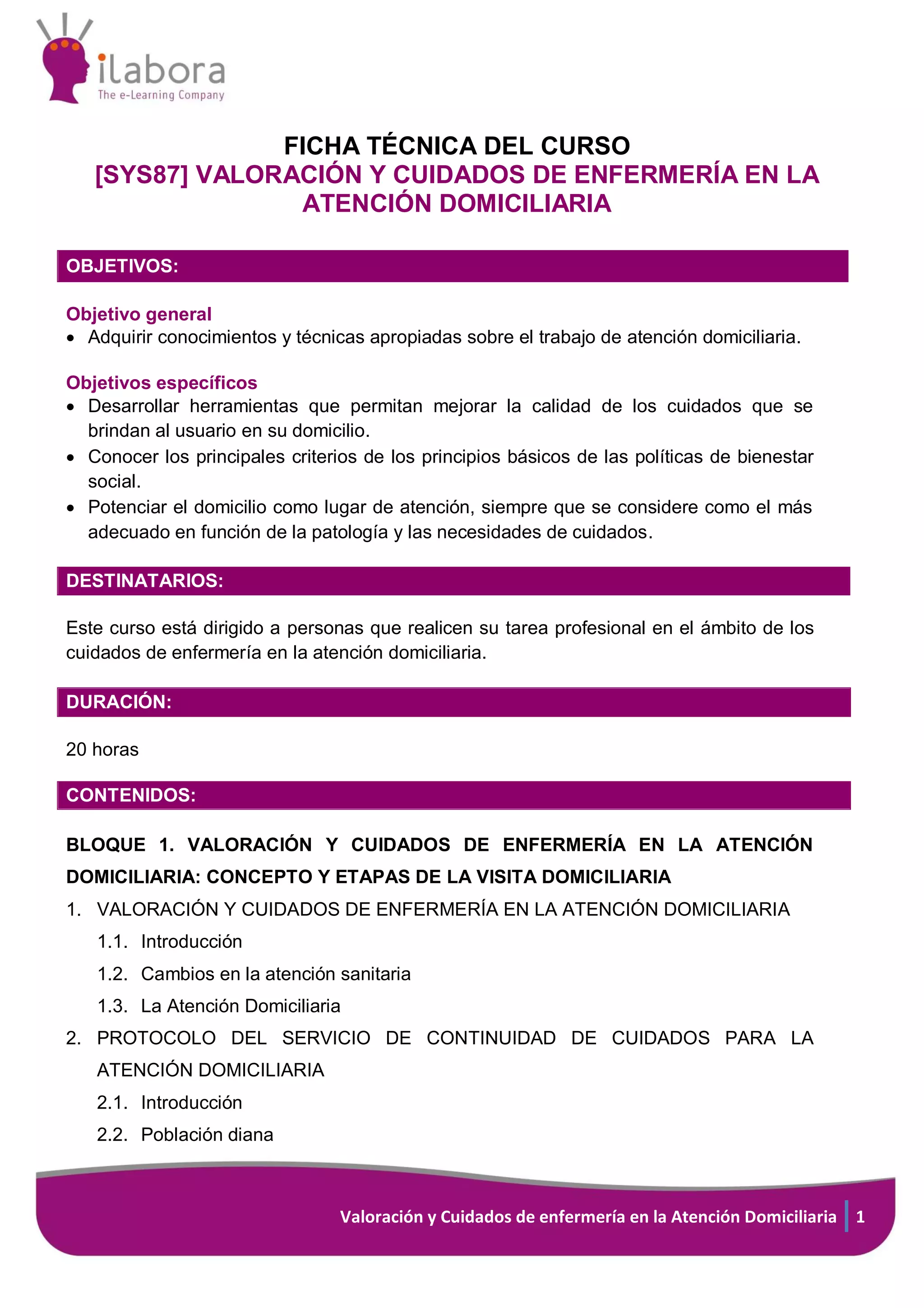 Curso online valoracion y cuidados de enfermeria en la atencion ... Curso online valoracion y cuidados de enfermeria en la atencion ...
