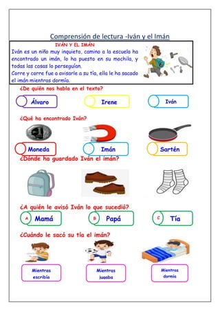 Ficha para trabajar el aprendizaje de la vocal i | DOCX