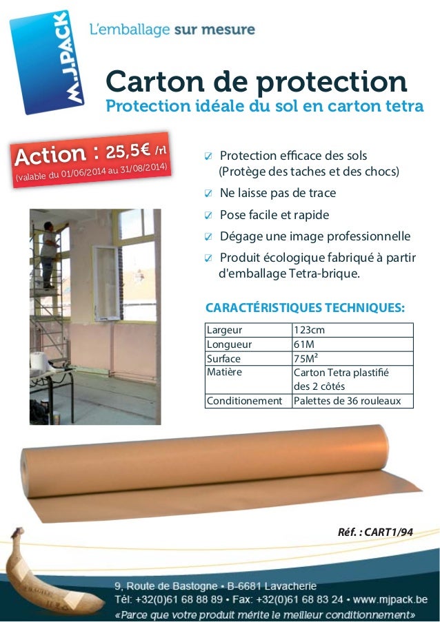 Carton de protection du sol en tetra