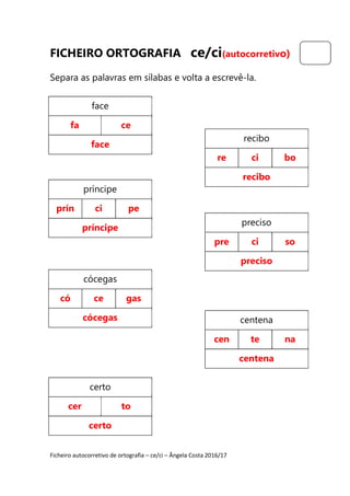 Ficheiro ortografia ce_ci | PDF