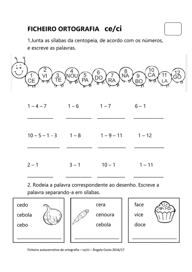Ficheiro ortografia ce_ci | PDF