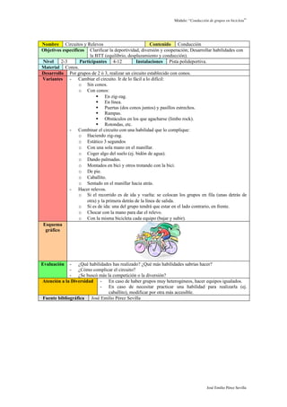 Fichero actividades con bicicleta | DOC