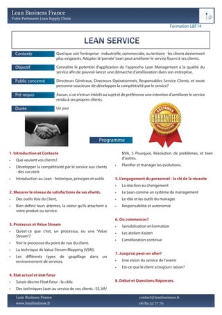 Lean Business France - Training Module descriptions | PDF