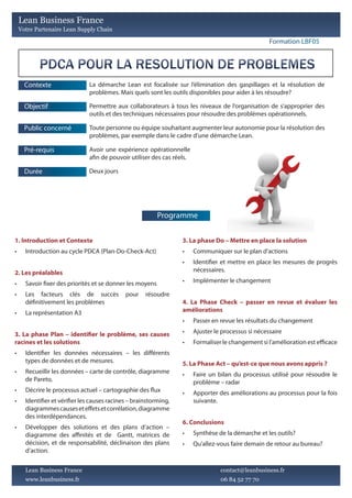 Lean Business France - Training Module descriptions | PDF