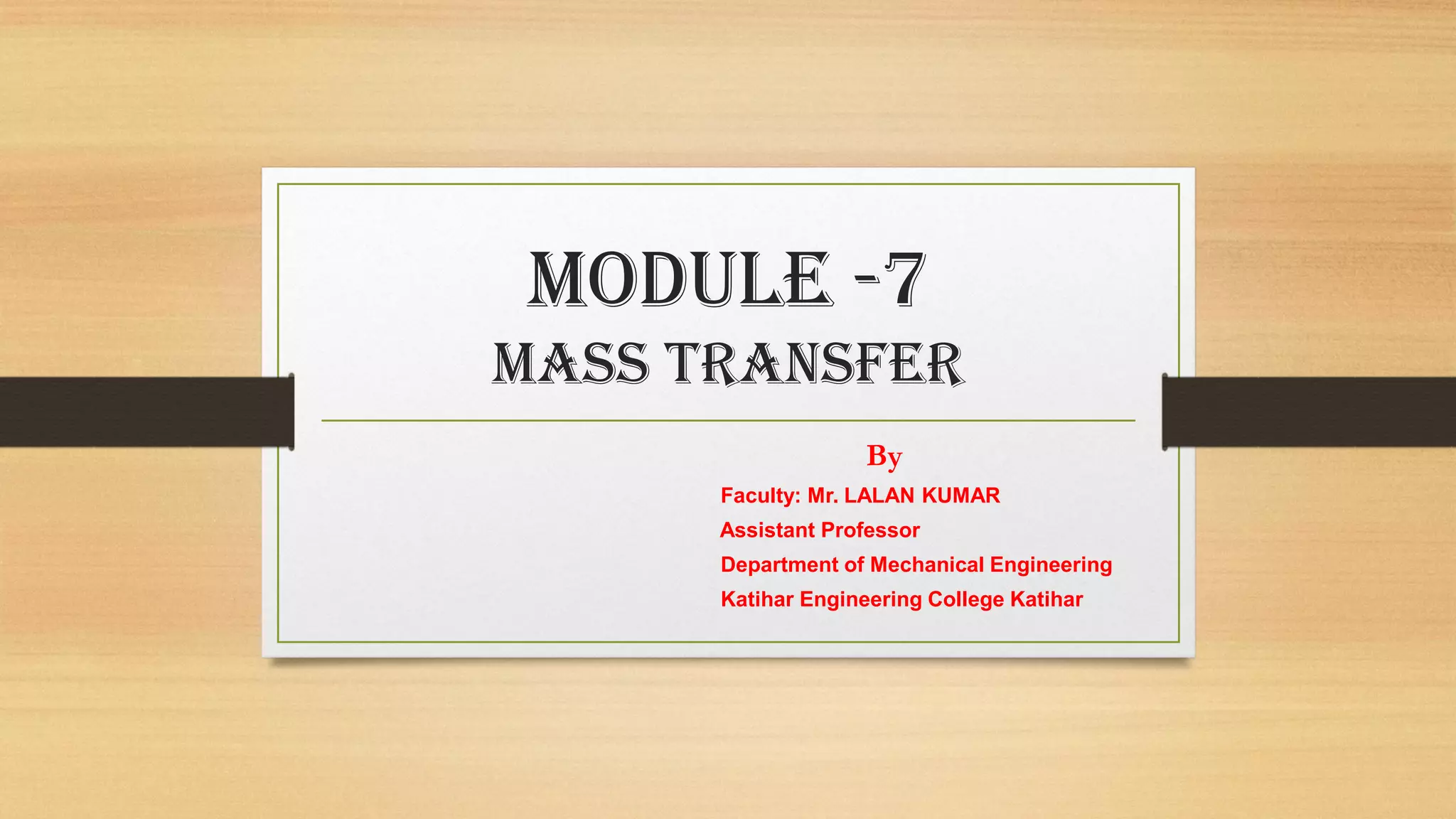 Mass transfer, Topic : Ficks law of diffusion | PDF