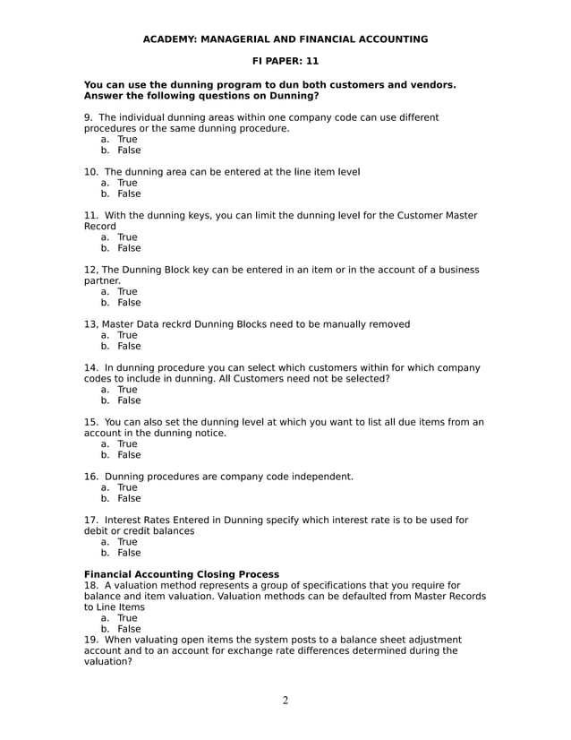 Fico interview questions set 11 | PDF