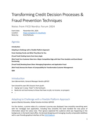 FICO Nordics Forum 2024: Transforming Credit Decision Processes & Fraud ...