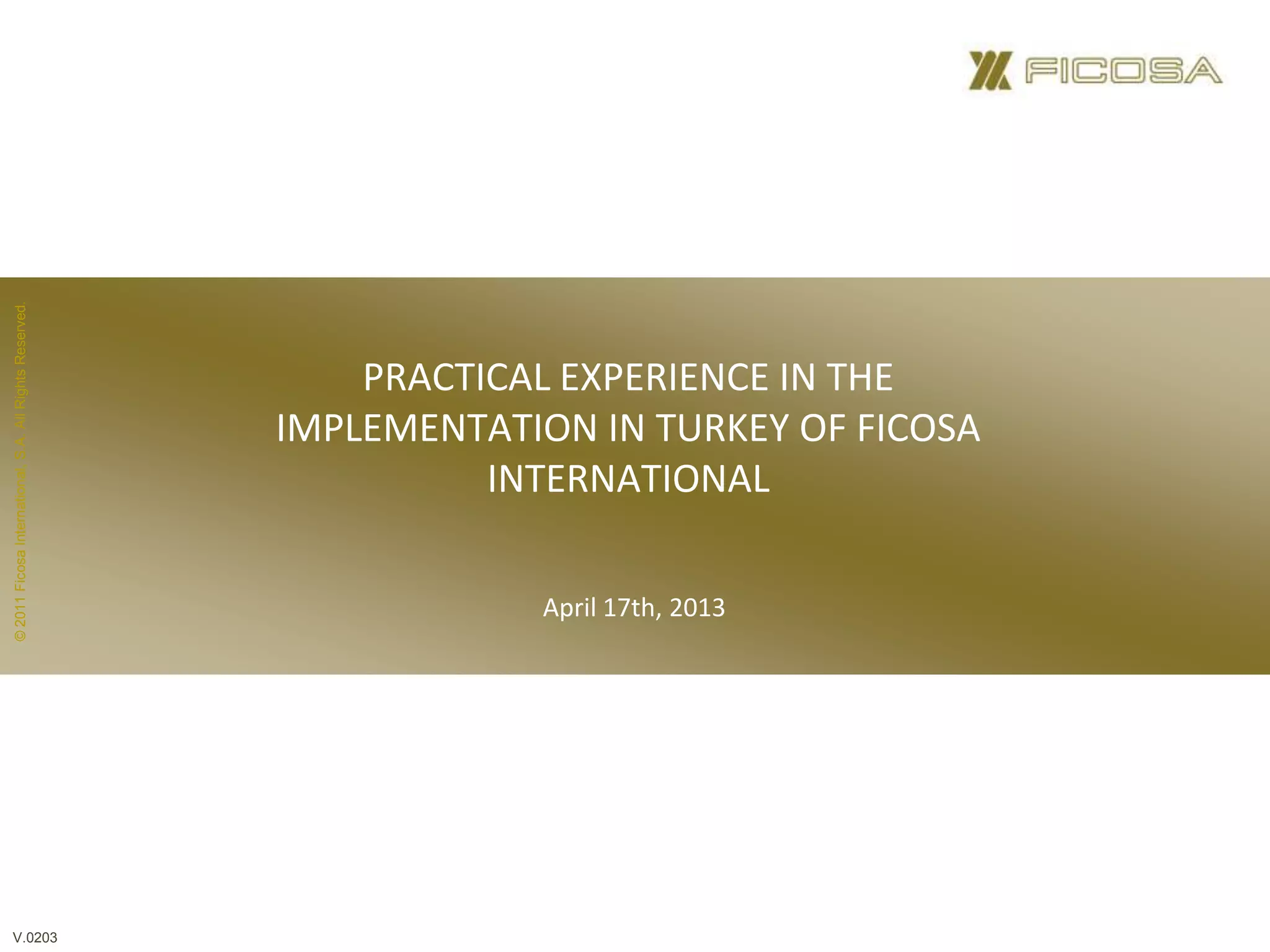 El cas d'implantació a Turquia de Ficosa | PPSX