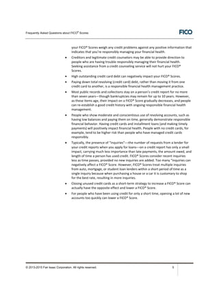 FICO Score FAQs | PDF