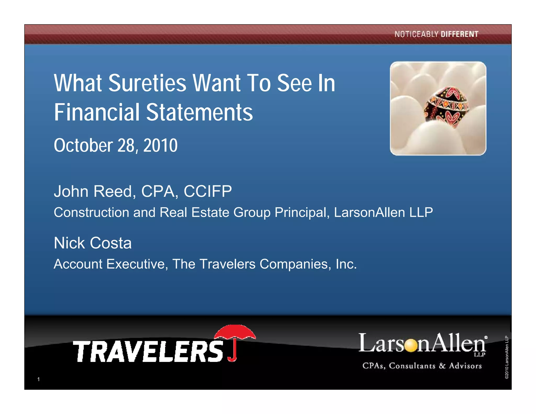 FICPA - What Sureties Want To See In Financial Statements | PDF