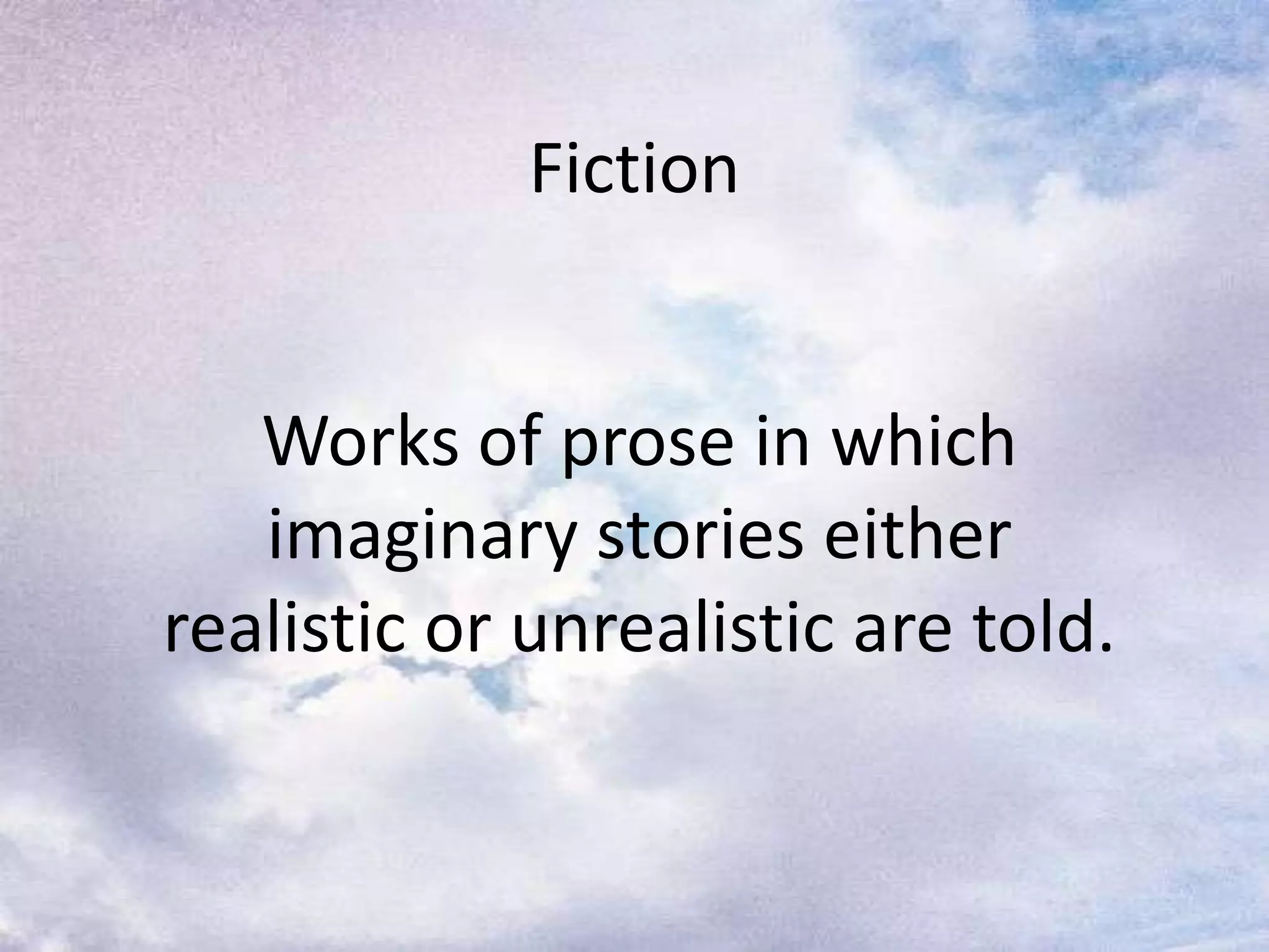 Fiction (Novel + short stories) | PPTX