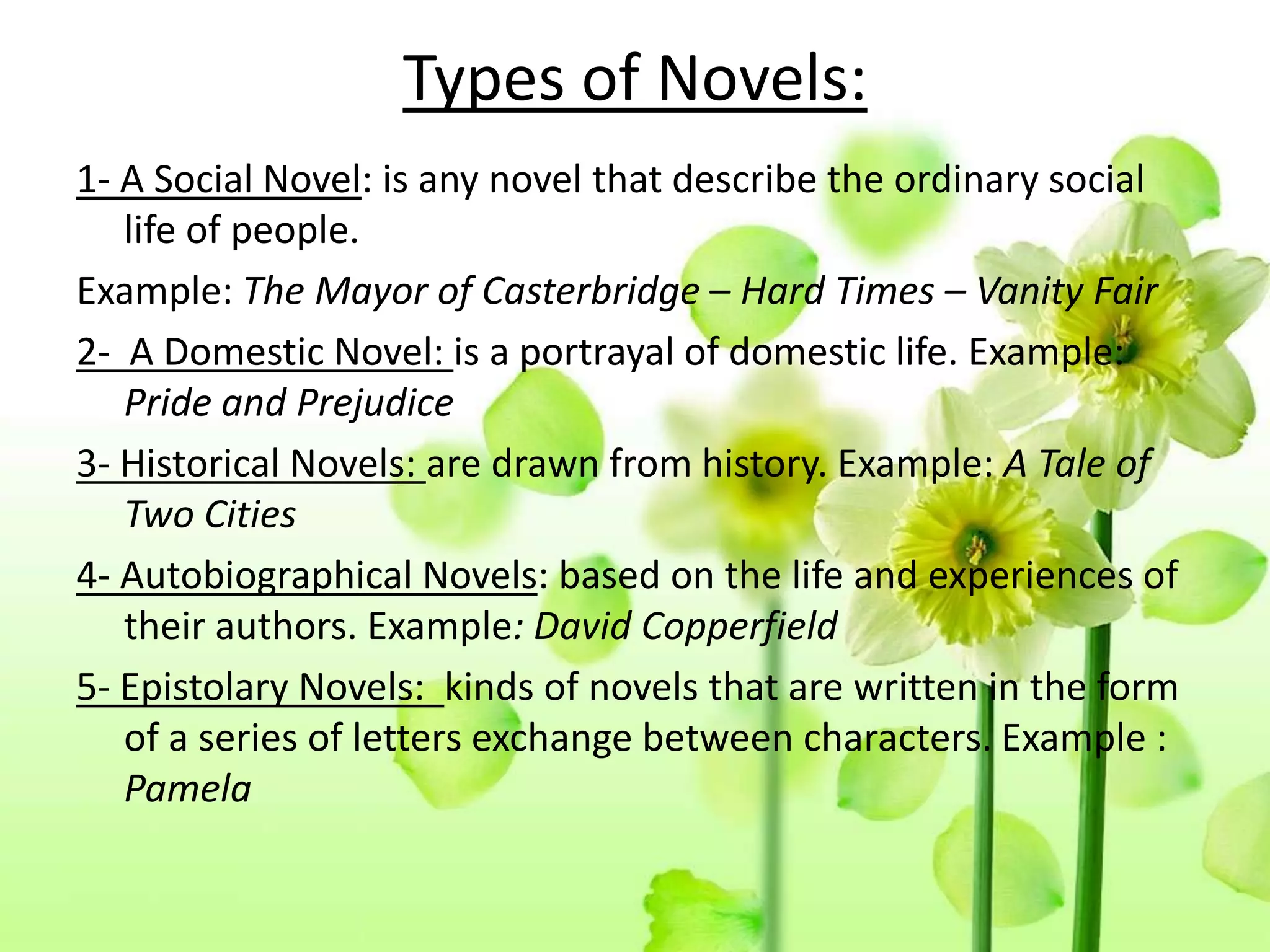 Fiction (Novel + short stories) | PPTX