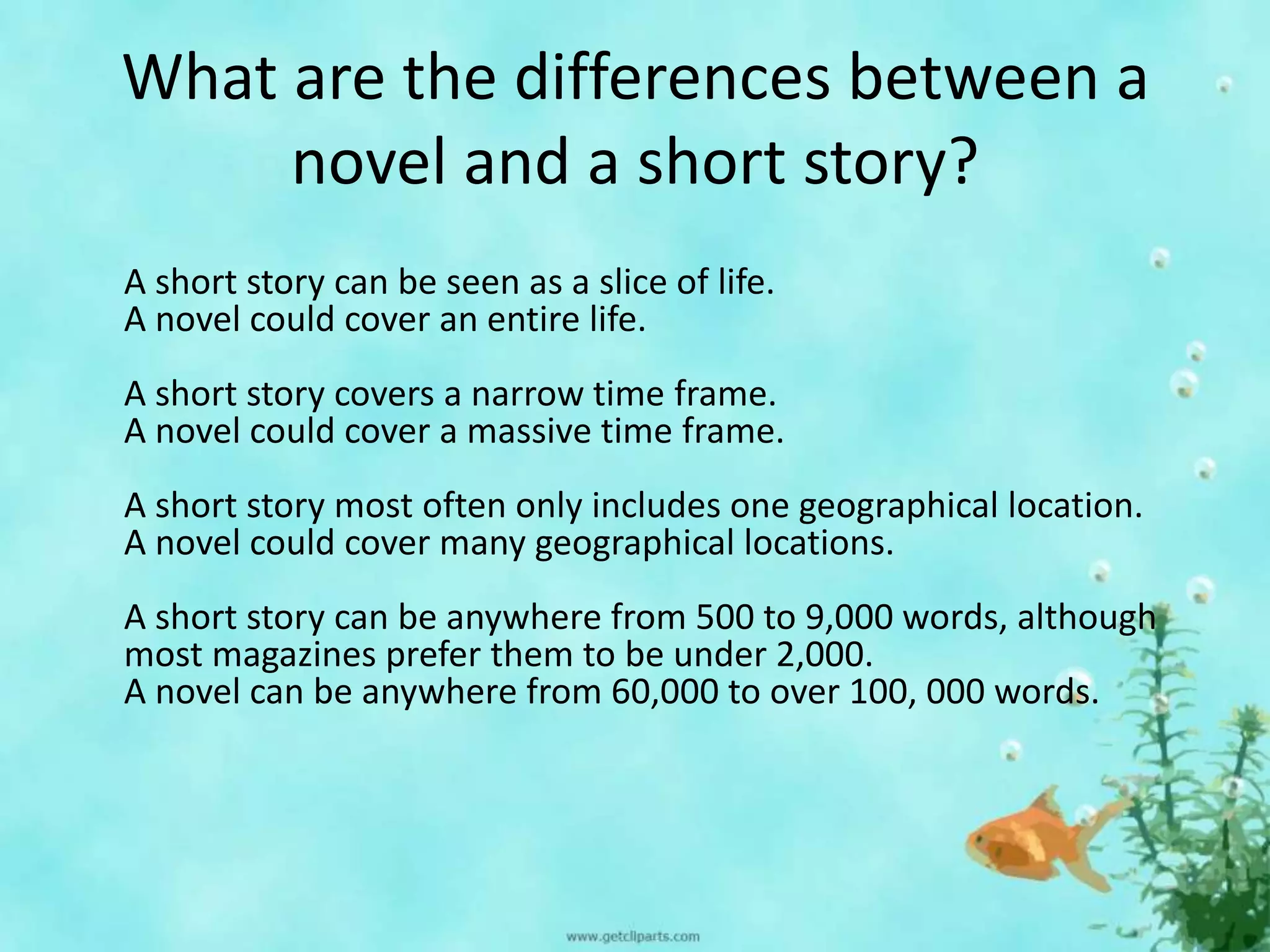 Fiction (Novel + short stories) | PPTX
