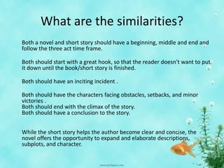 Fiction (Novel + short stories) | PPTX