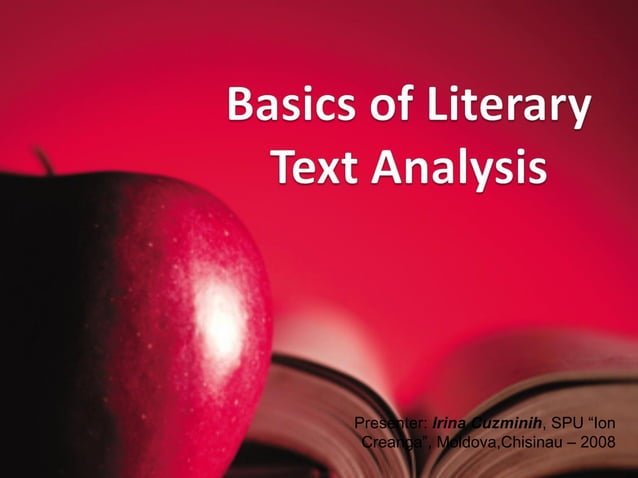 Literary Text Analysis: Basics | PPT | Drama | Genres