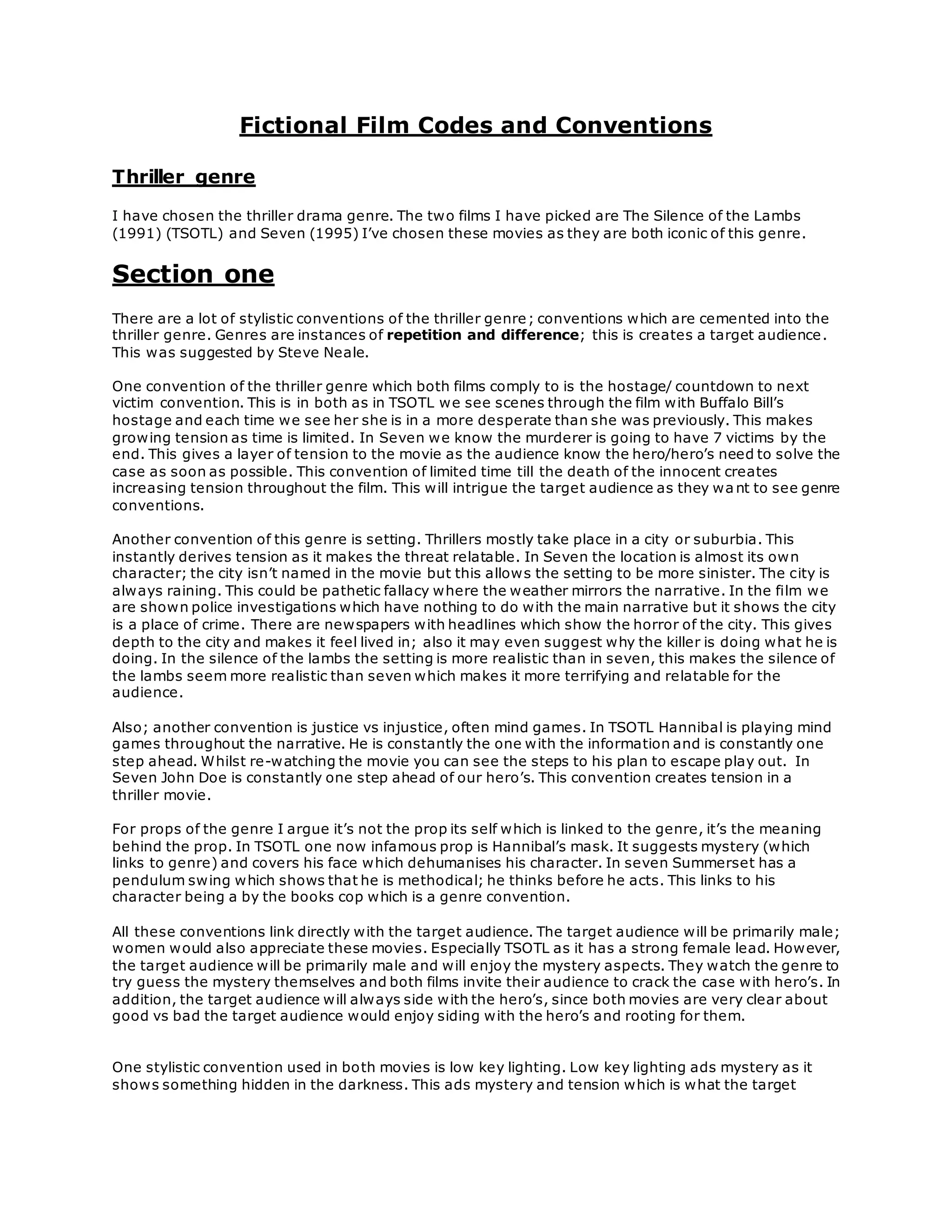 Fictional film codes and conventions | PDF