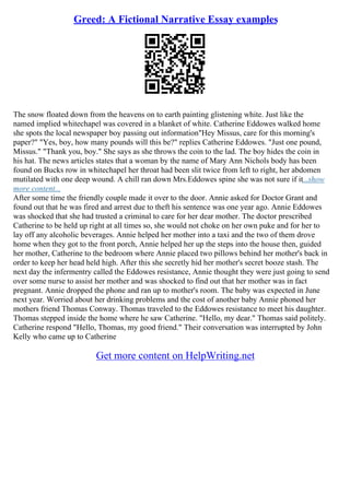 Fictional Narrative Essay Examples | PDF