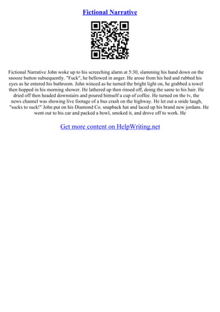 Fictional Narrative Essay Examples | PDF