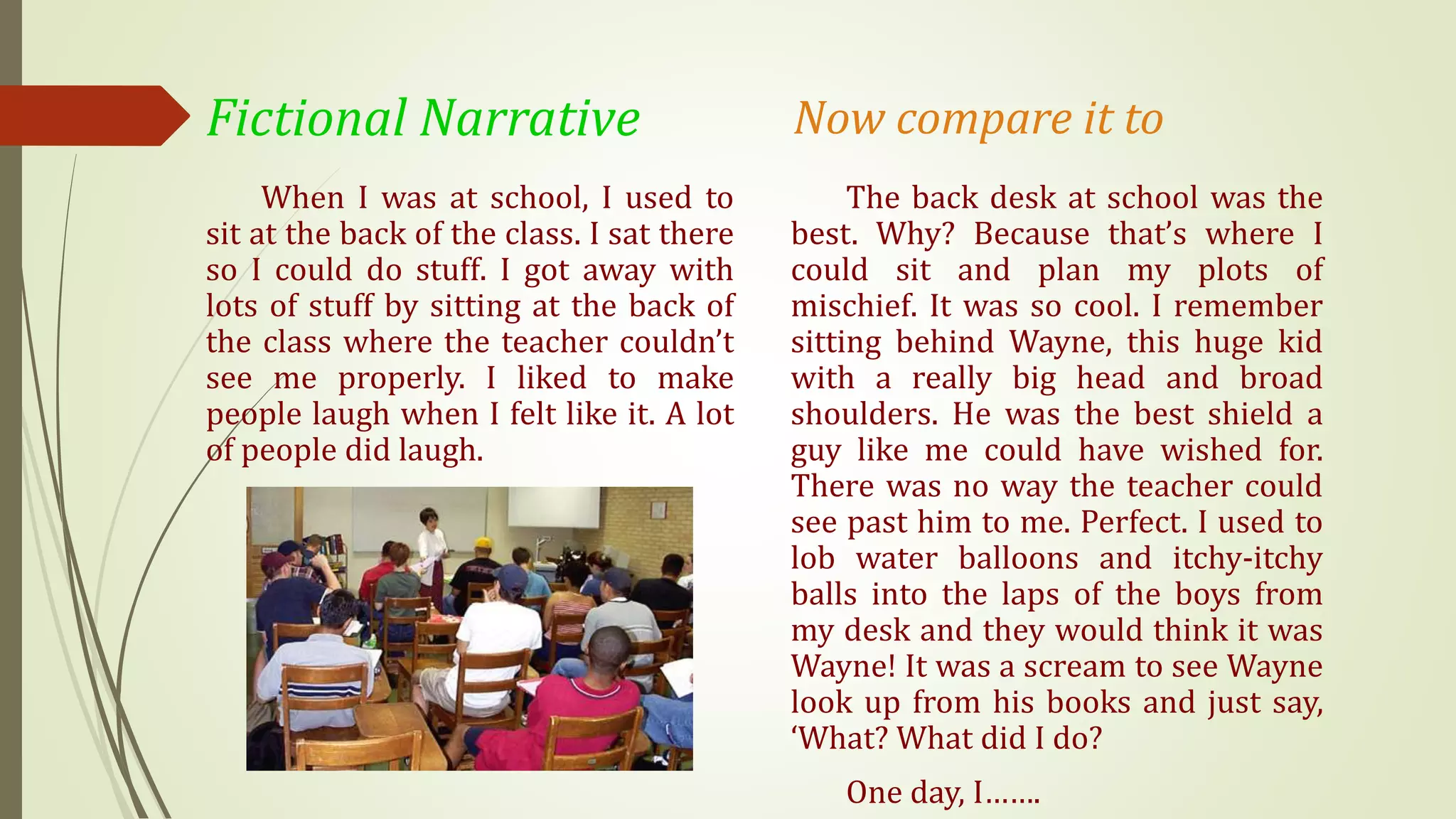 Fictional Narrative Writing | PPTX