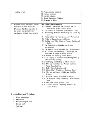 Fiction and prose studies | DOCX