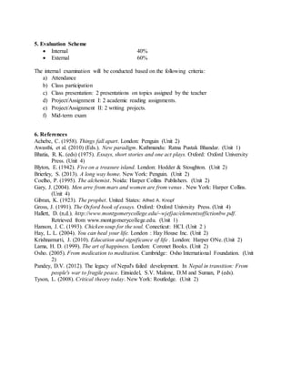 Fiction and prose studies | DOCX | Educational Assessment | Education