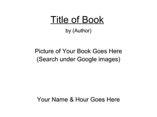 Fiction book project presentation template | PPT | Roleplaying Games ...