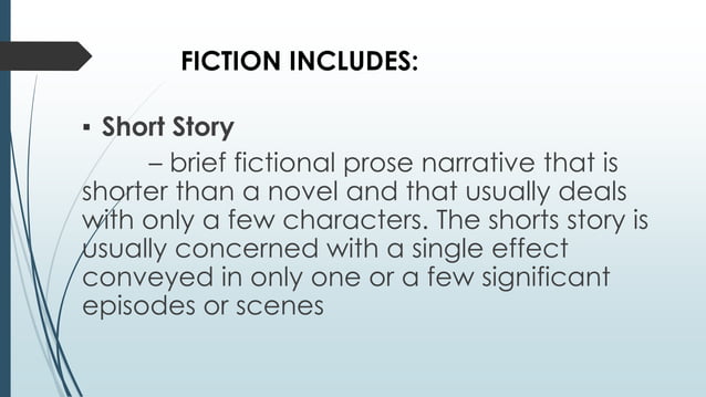 FICTION CREATIVE WRITING FICTION CREATIVE WRITING.pptx | Genres