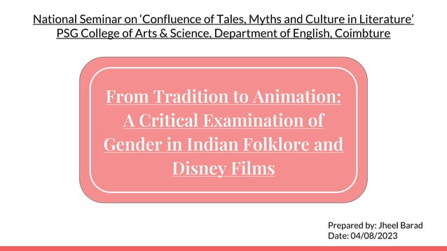 From Tradition to Animation: A Critical Examination of Gender in Indian ...