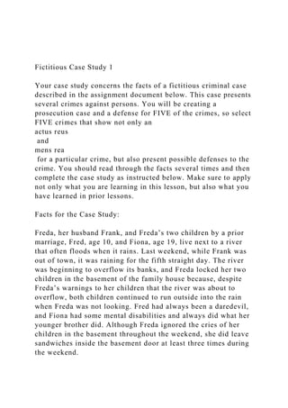 Fictitious Case Study 1Your case study concerns the facts of.docx
