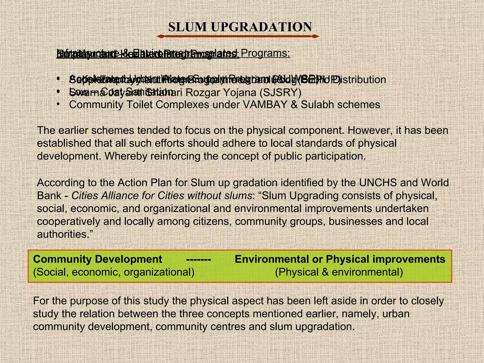 Role of Community Centres in Slum Upgradation | PPS
