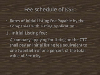 Karachi Stock Exchange (Fida Baloch) | PPTX