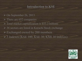 Karachi Stock Exchange (Fida Baloch) | PPTX
