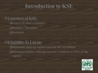 Karachi Stock Exchange (Fida Baloch) | PPTX