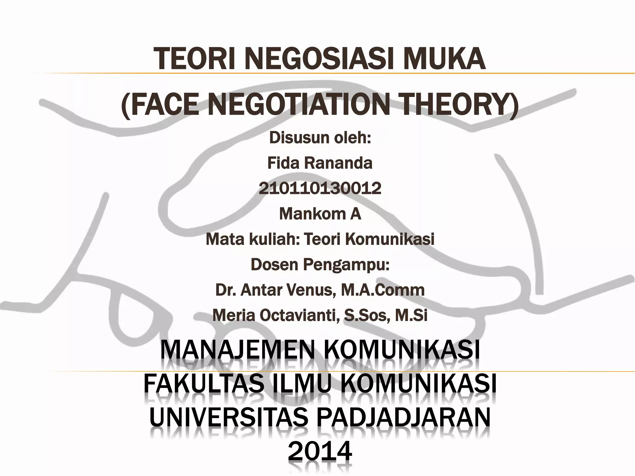 Face Negotiation Theory | PPTX