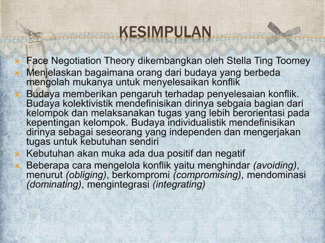 Face Negotiation Theory | PPTX