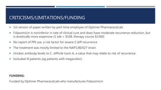Fidaxomicin in cdiff | PPTX