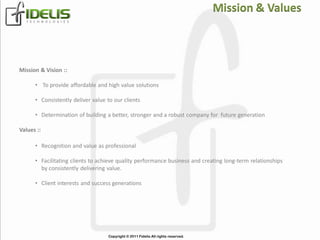 Fidelis Technologies Corporate profile | PPT