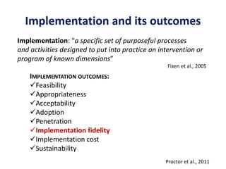 A theoretical framework to assess implementation fidelity of adaptive ...
