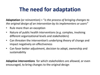 A theoretical framework to assess implementation fidelity of adaptive ...
